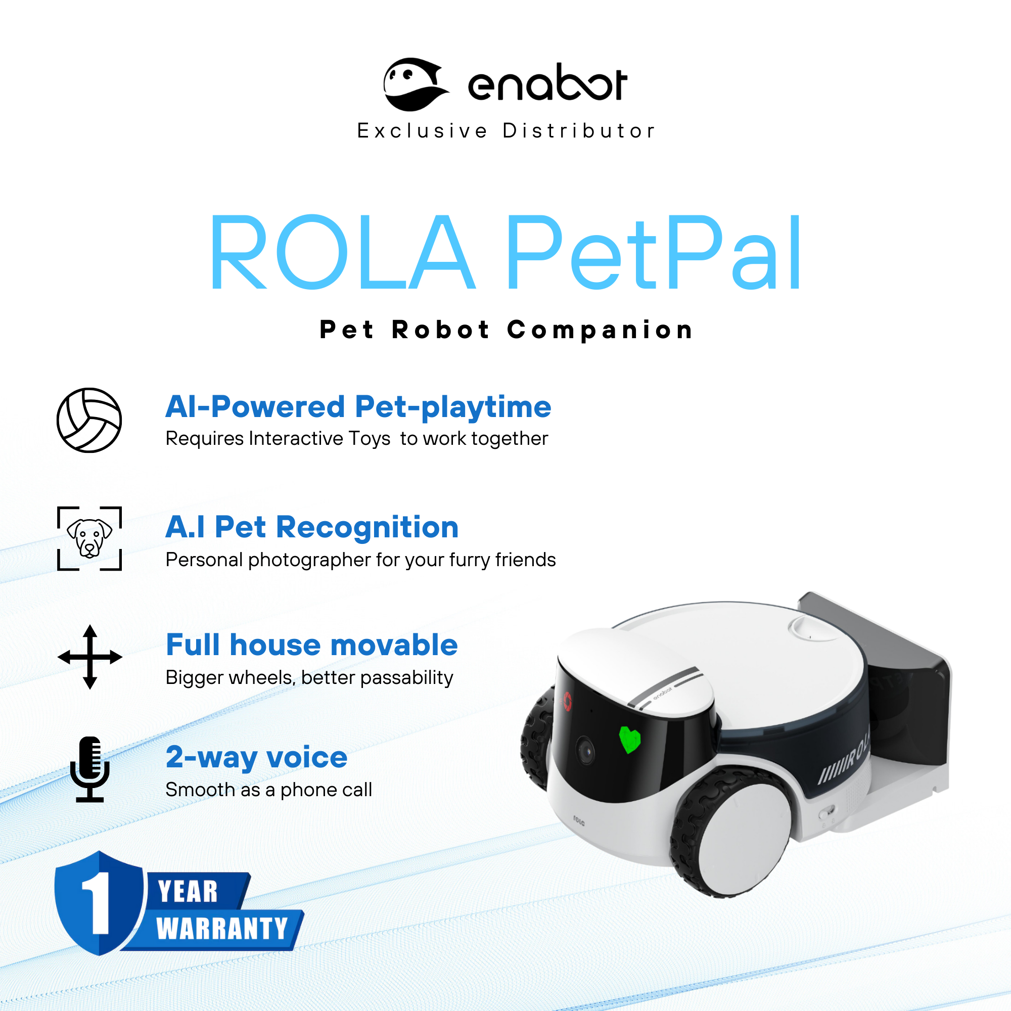 Rola PetPal - Robot for Cats and Dogs – Enabot Malaysia